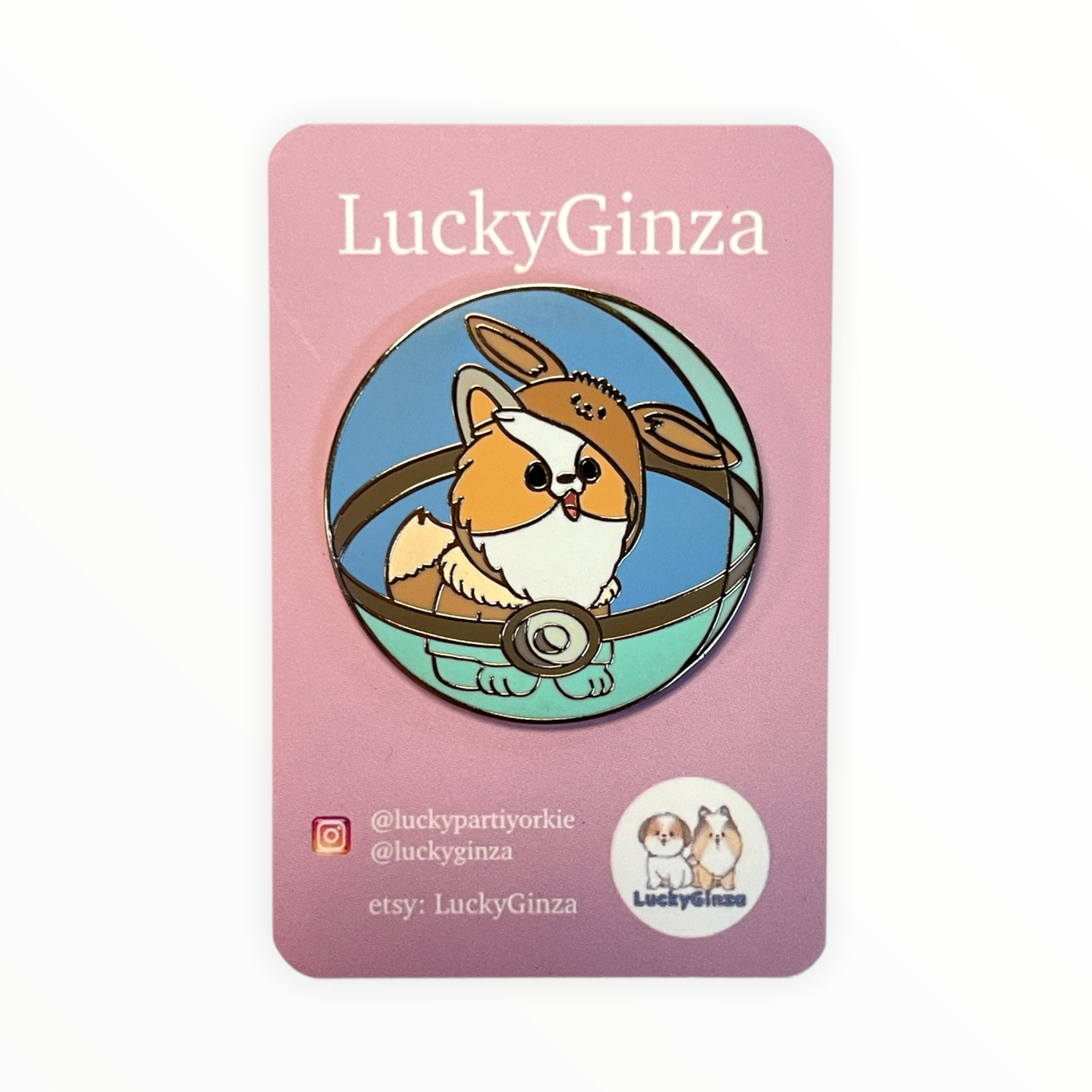Pokemon Pokeballs Eevee Pomeranian Enamel Pin, Pins, Pin Badge, Enamel ...