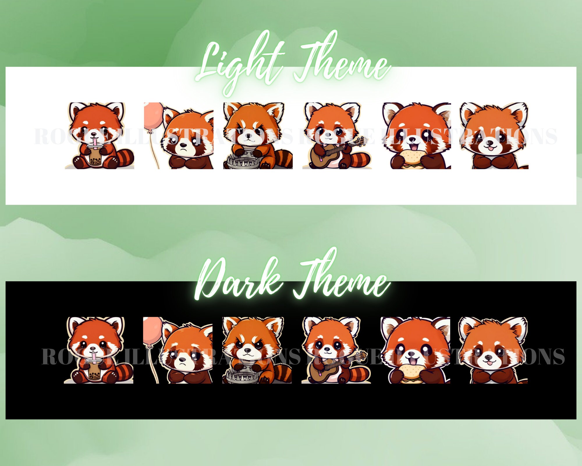 Chibi Mischievous Red Panda Emotes, Unleash the Playful Side of Your ...