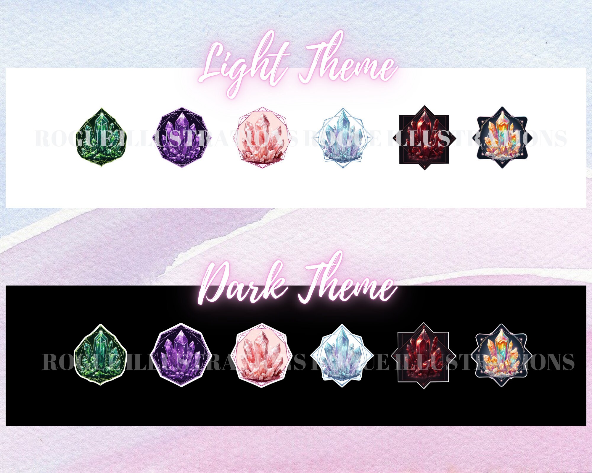 Crystal Emote Pack - 6 Unique Designs for Twitch Streaming, Youtube ...