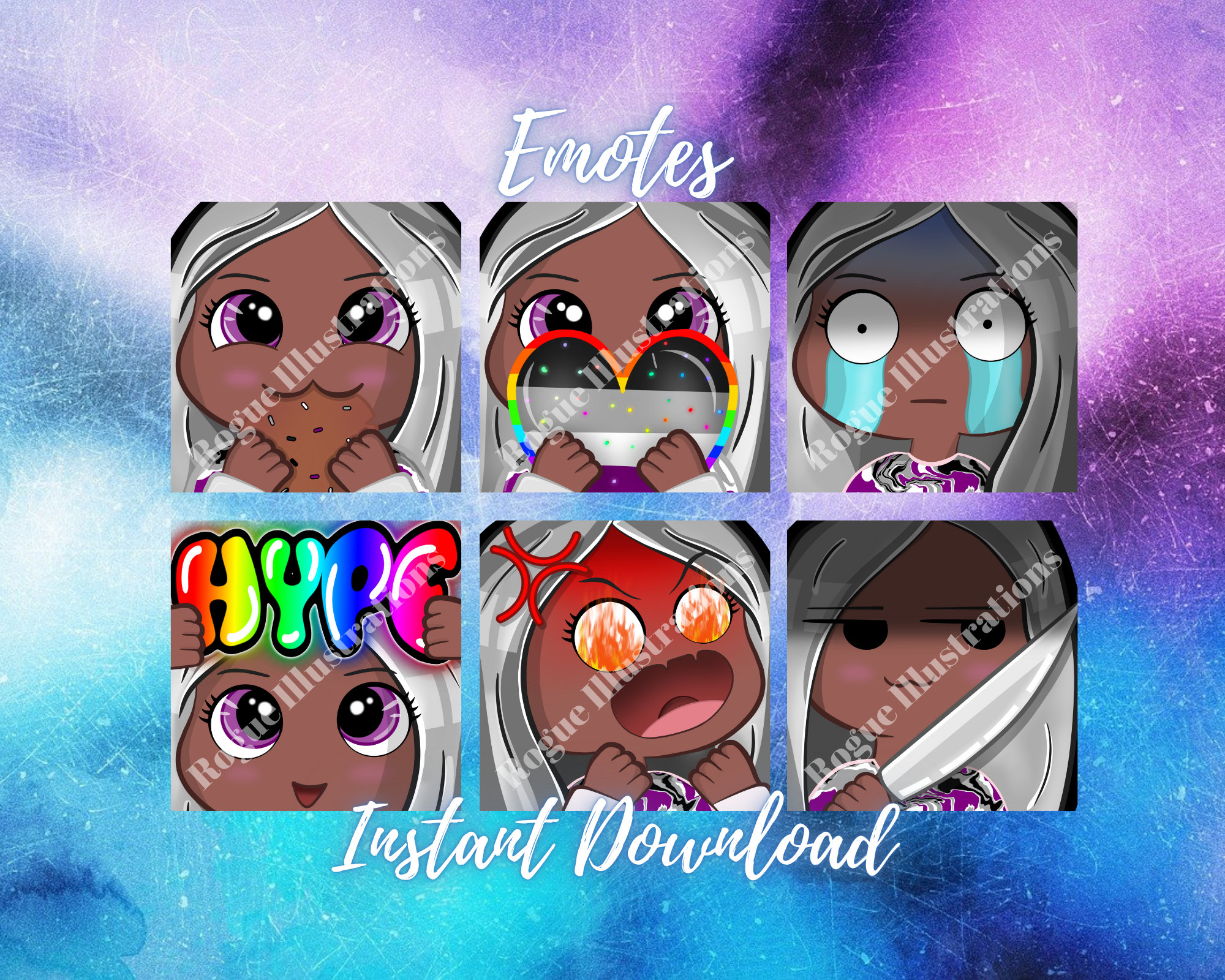 Colourful Asexual LGBTQIA Pride Emotes for Twitch & Discord, LGBTQ ...