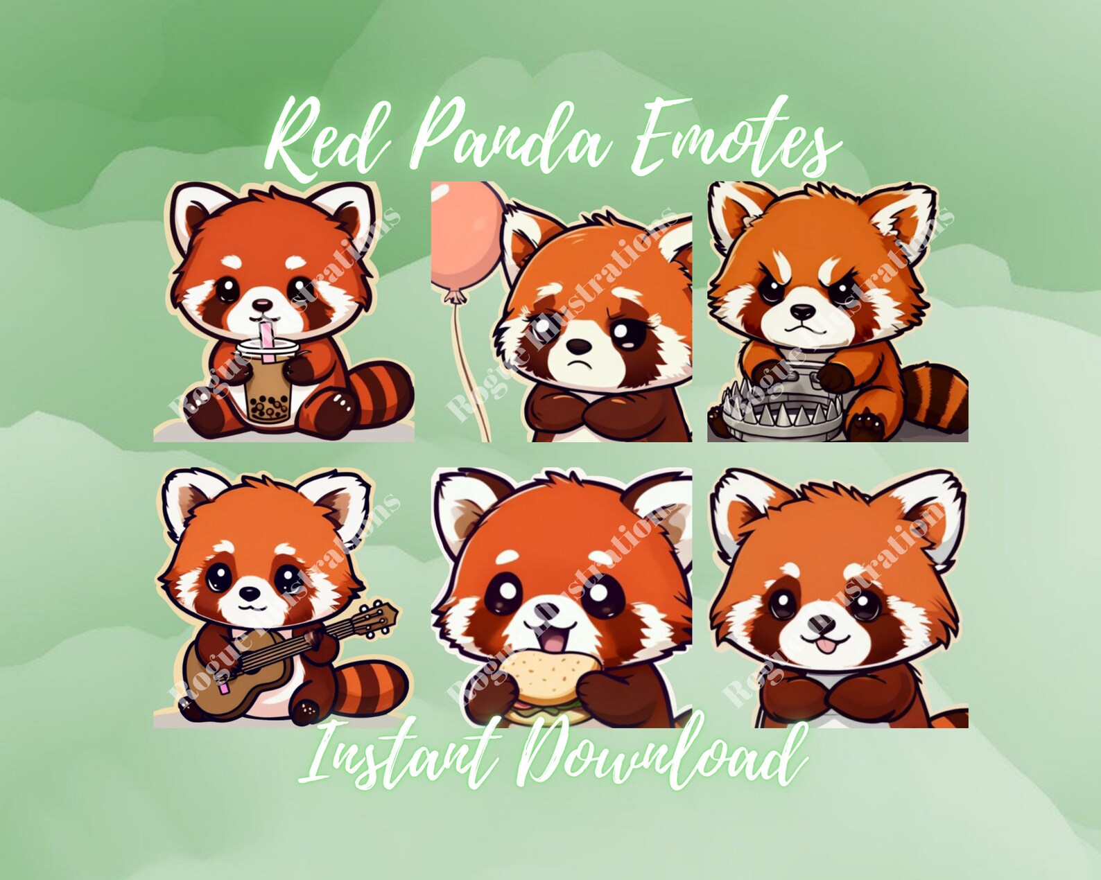 Chibi Mischievous Red Panda Emotes, Unleash the Playful Side of Your ...