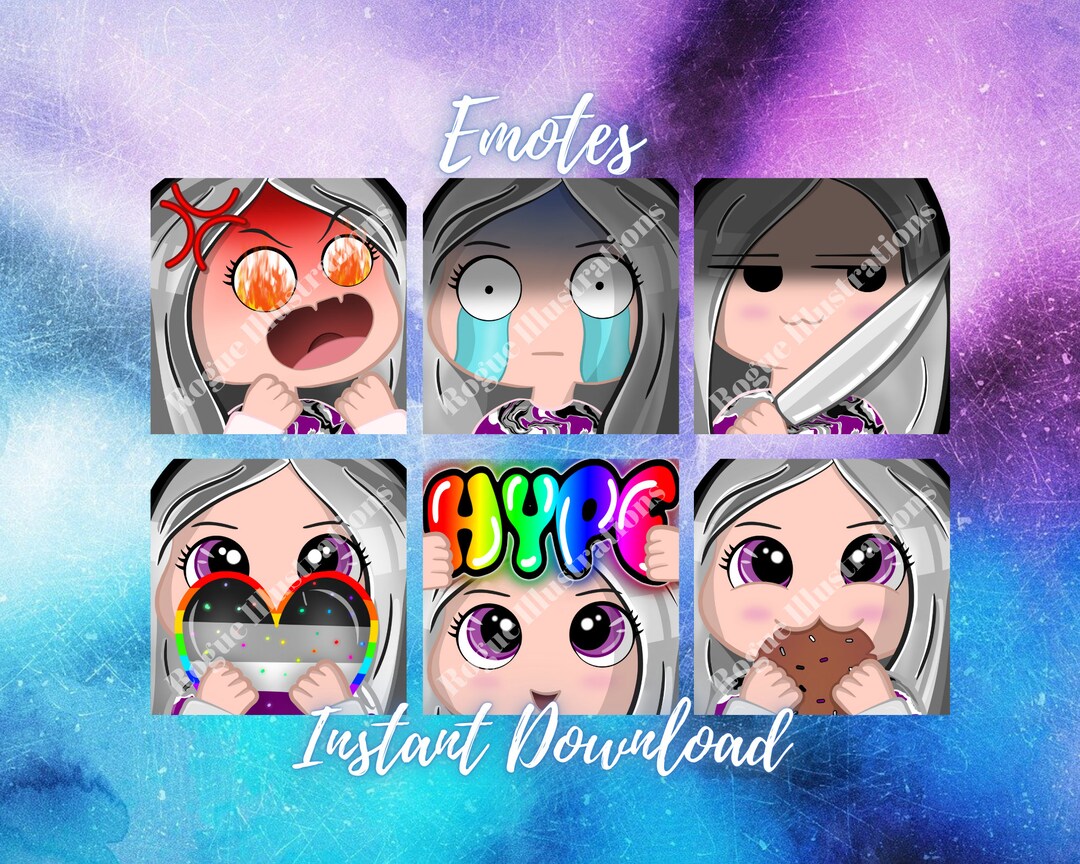 Colourful Asexual LGBTQIA Pride Emotes for Twitch & Discord, LGBTQ ...