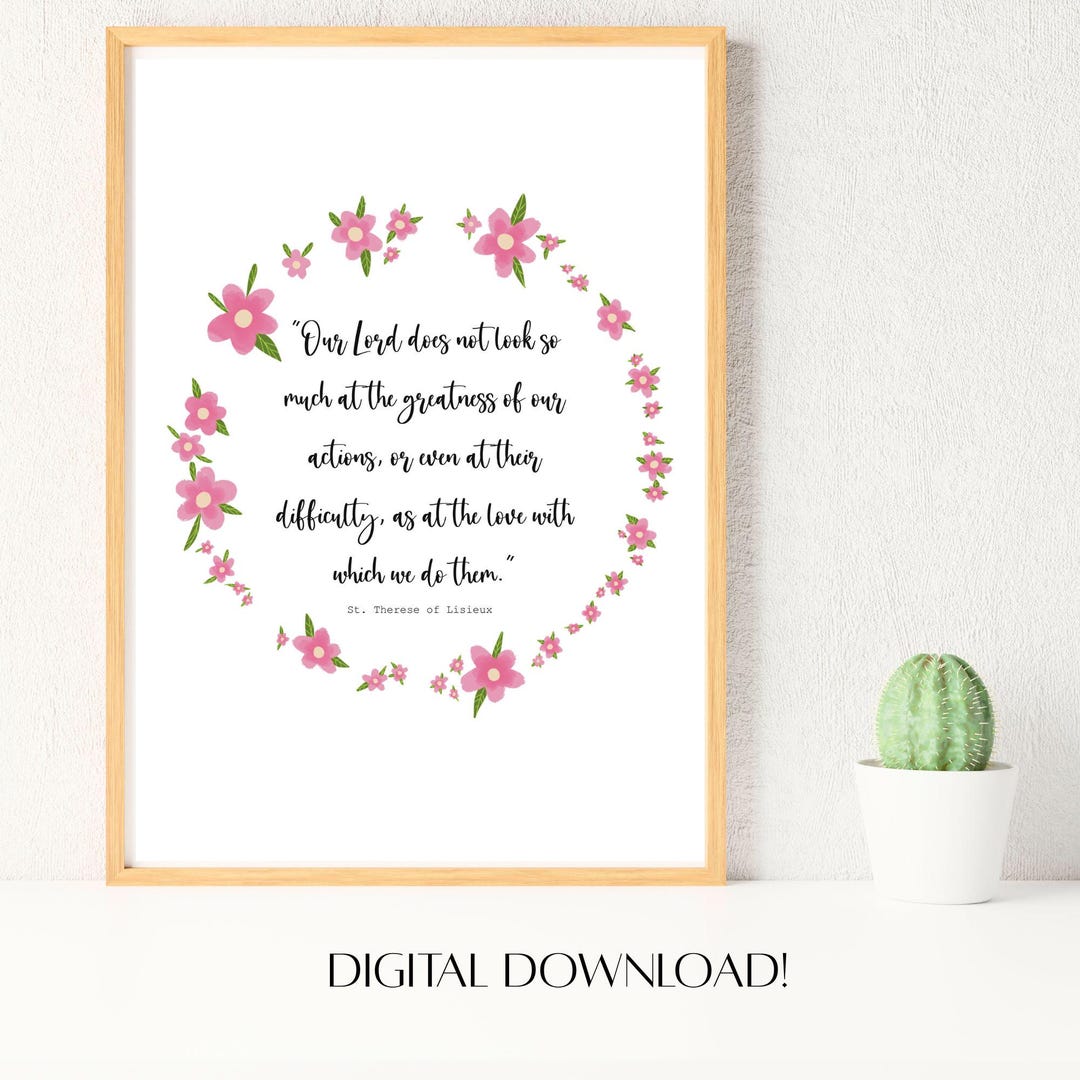 St. Therese of Lisieux Quote Art | Catholic Art | Inspirational Quotes ...