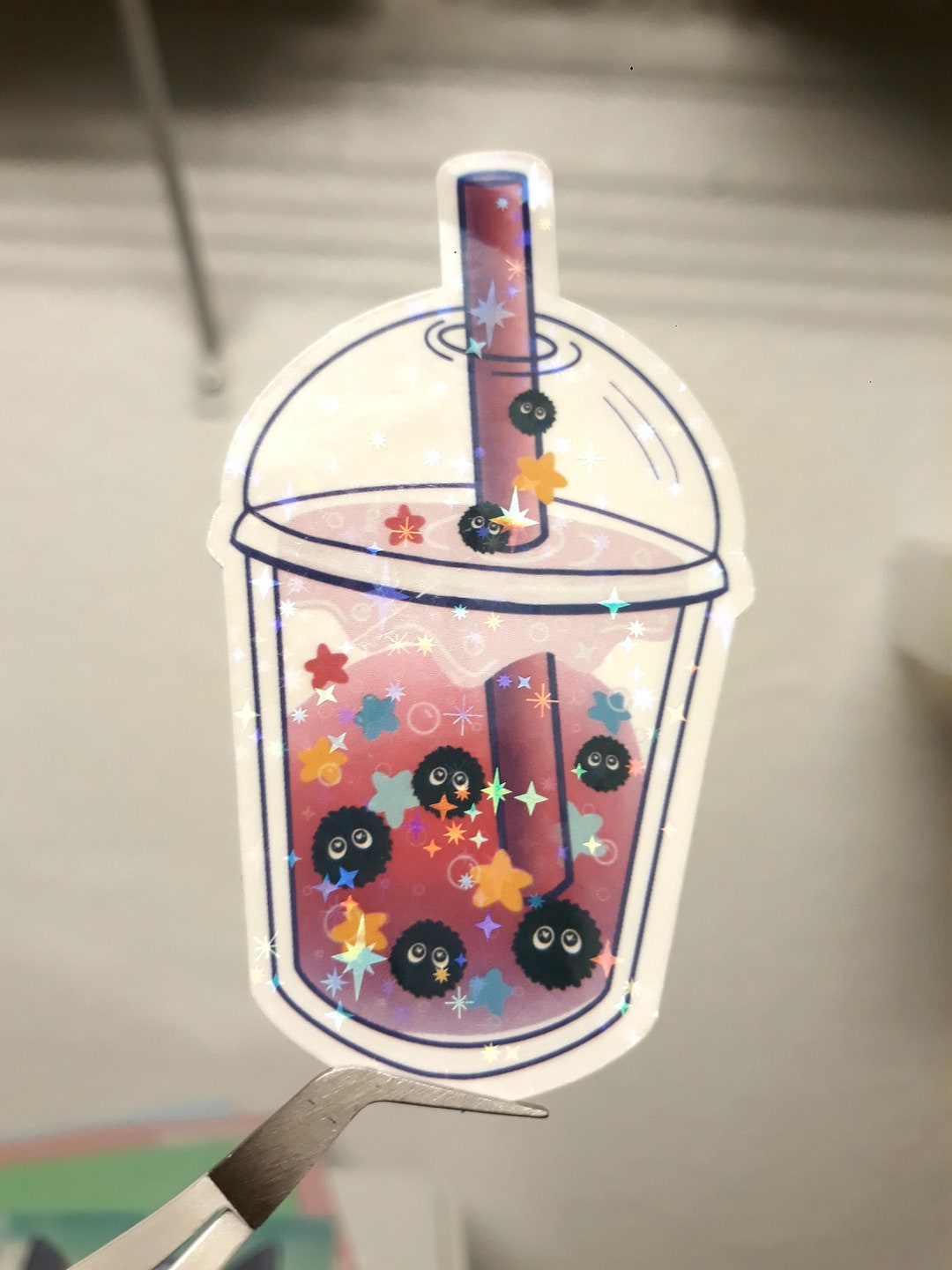 Soot Sprites Boba Tea Sticker Ghibli Studio Inspired Waterproof Sticker ...