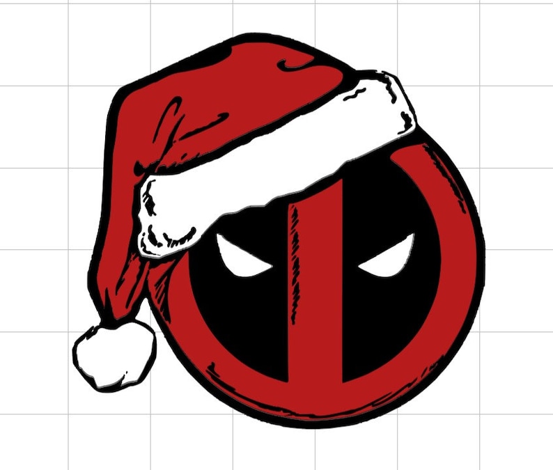 SVG Deadpool With Santa Hat - Etsy