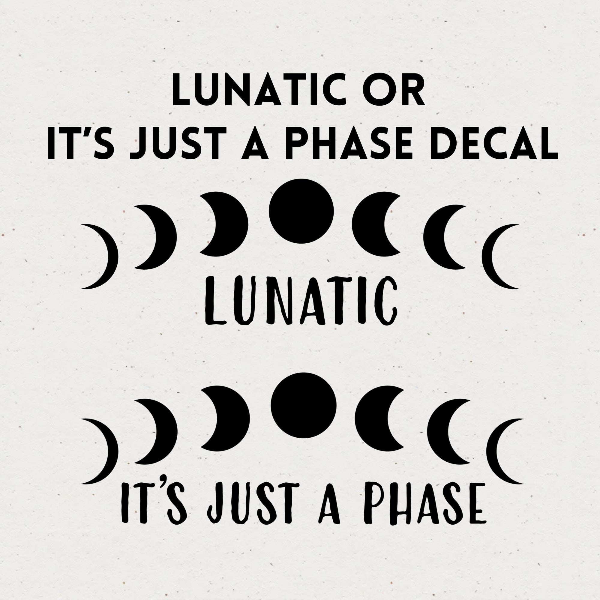 Lunatic Lunar Moon Phase Car Decal - Etsy