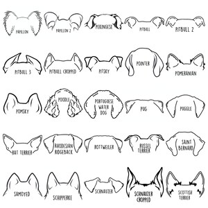3 Inches Wide Personalized Dog Ear Decal - Etsy