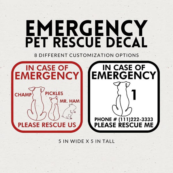 Pet Fire Rescue Sticker - Etsy