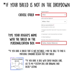 3 Inches Wide - Personalized Dog Ear Decal - Etsy