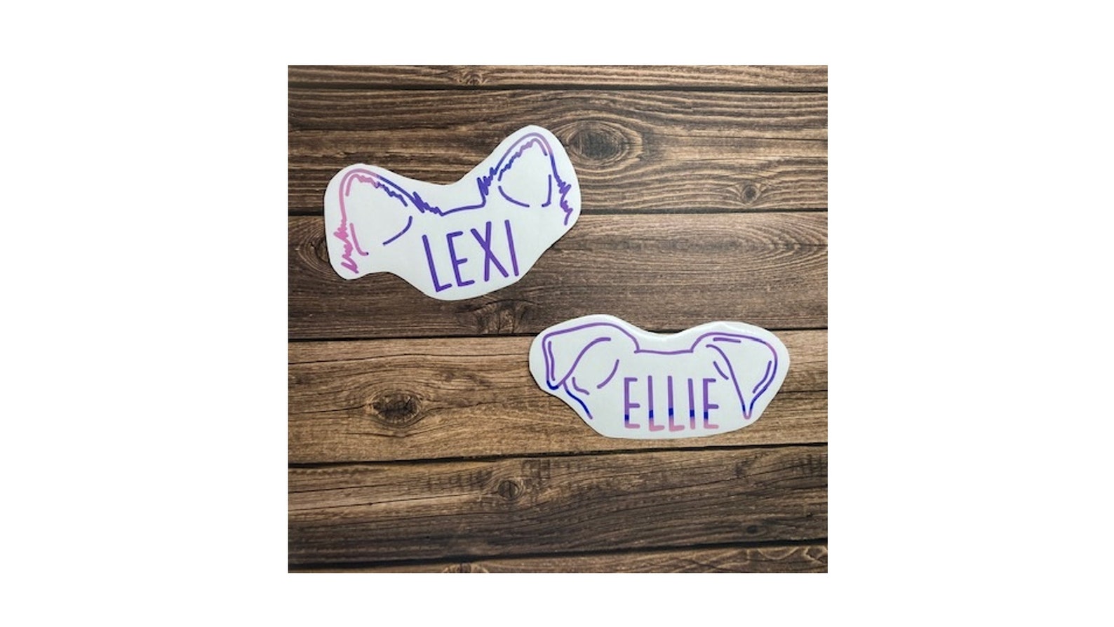 Personalized Dog Ear Car Decal Sticker - Etsy