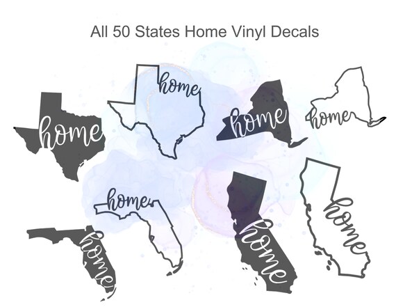 Custom State Home Car Decal Sticker - Etsy