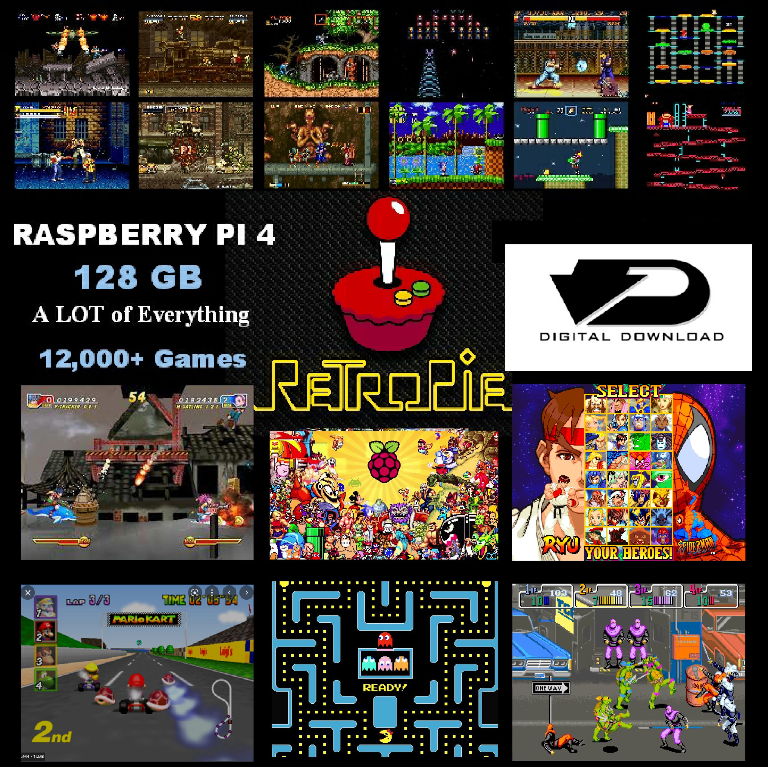 Retropie 128gb Digital Download For Raspberry Pi 4 Retro Gaming Box