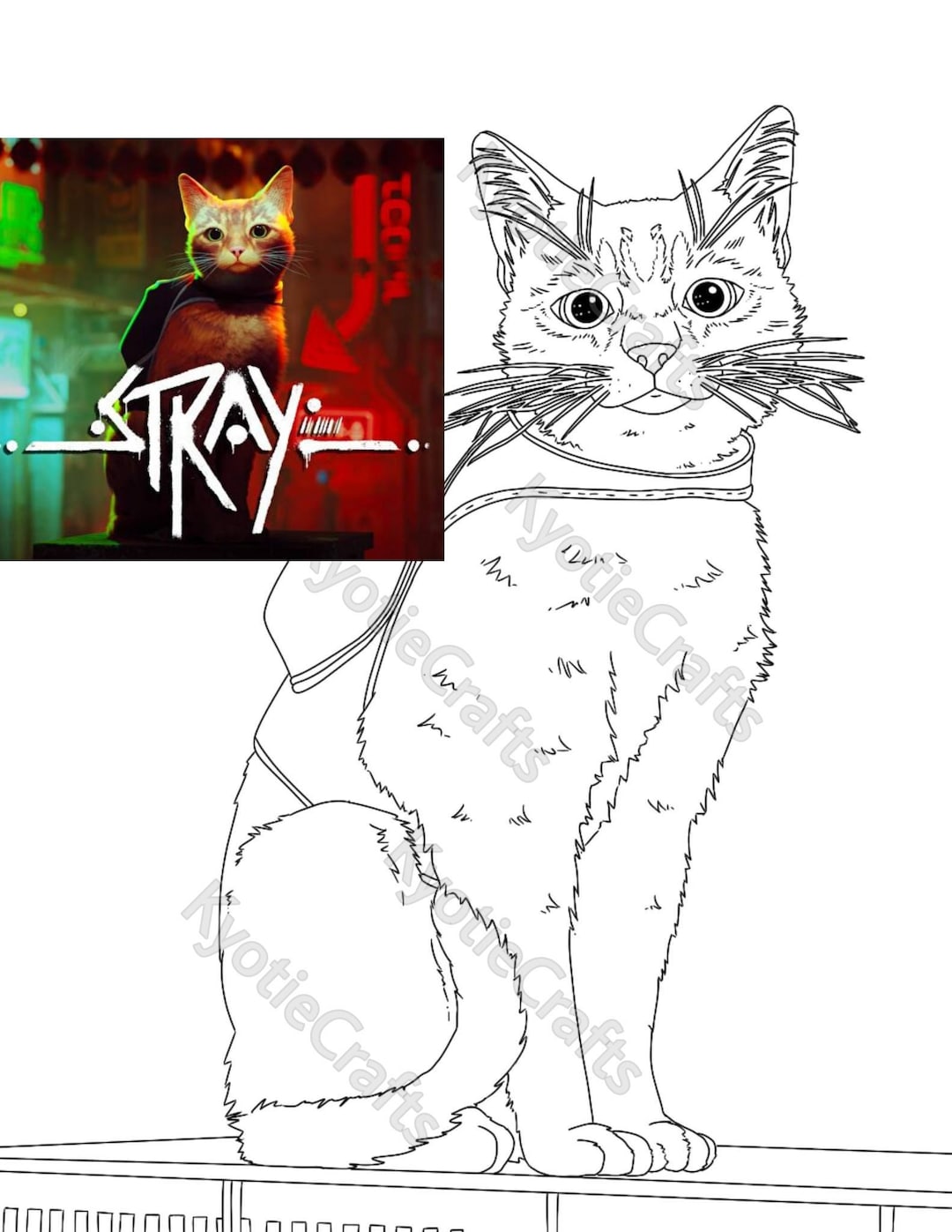 Stray Coloring Page - Etsy