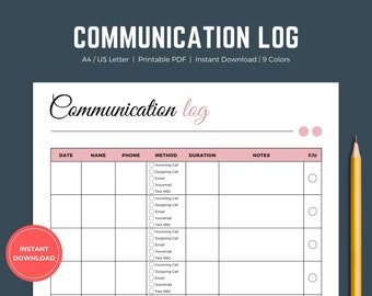 Call Log Tracker - Etsy