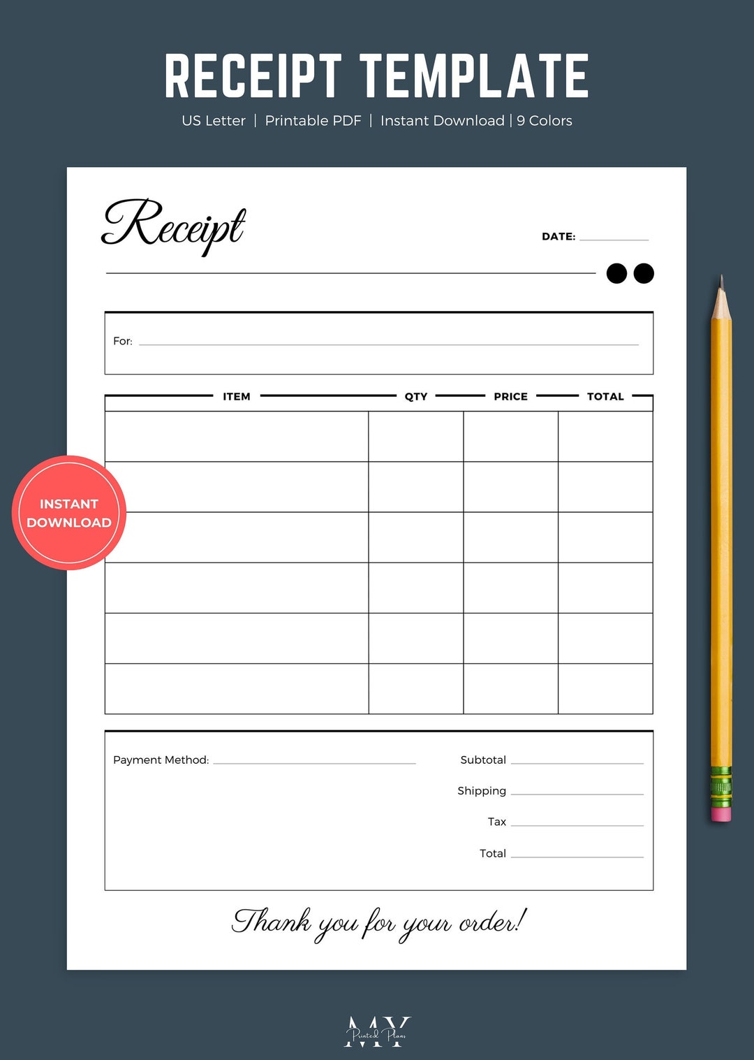 Small Business Receipts Printable,invoice Template for Small Business ...