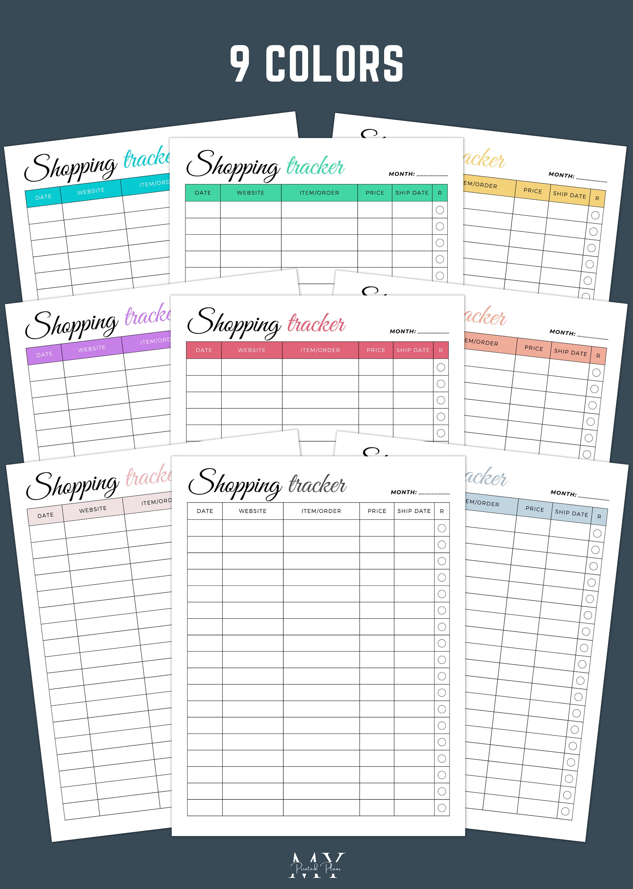 Online Order Form Printable, Online Order Tracker Log, Online Shopping ...