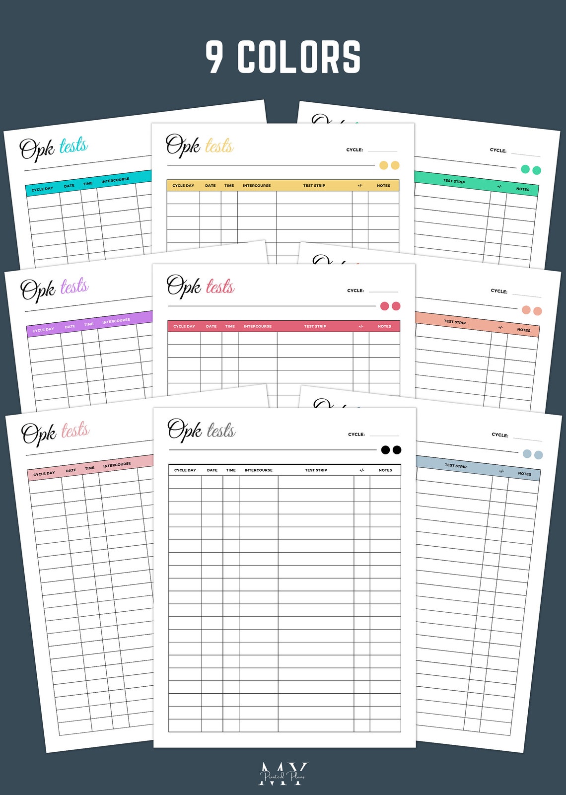 OPK Tracker Printable, OPK Test Sheet Template, Pregnancy & Ovulation ...