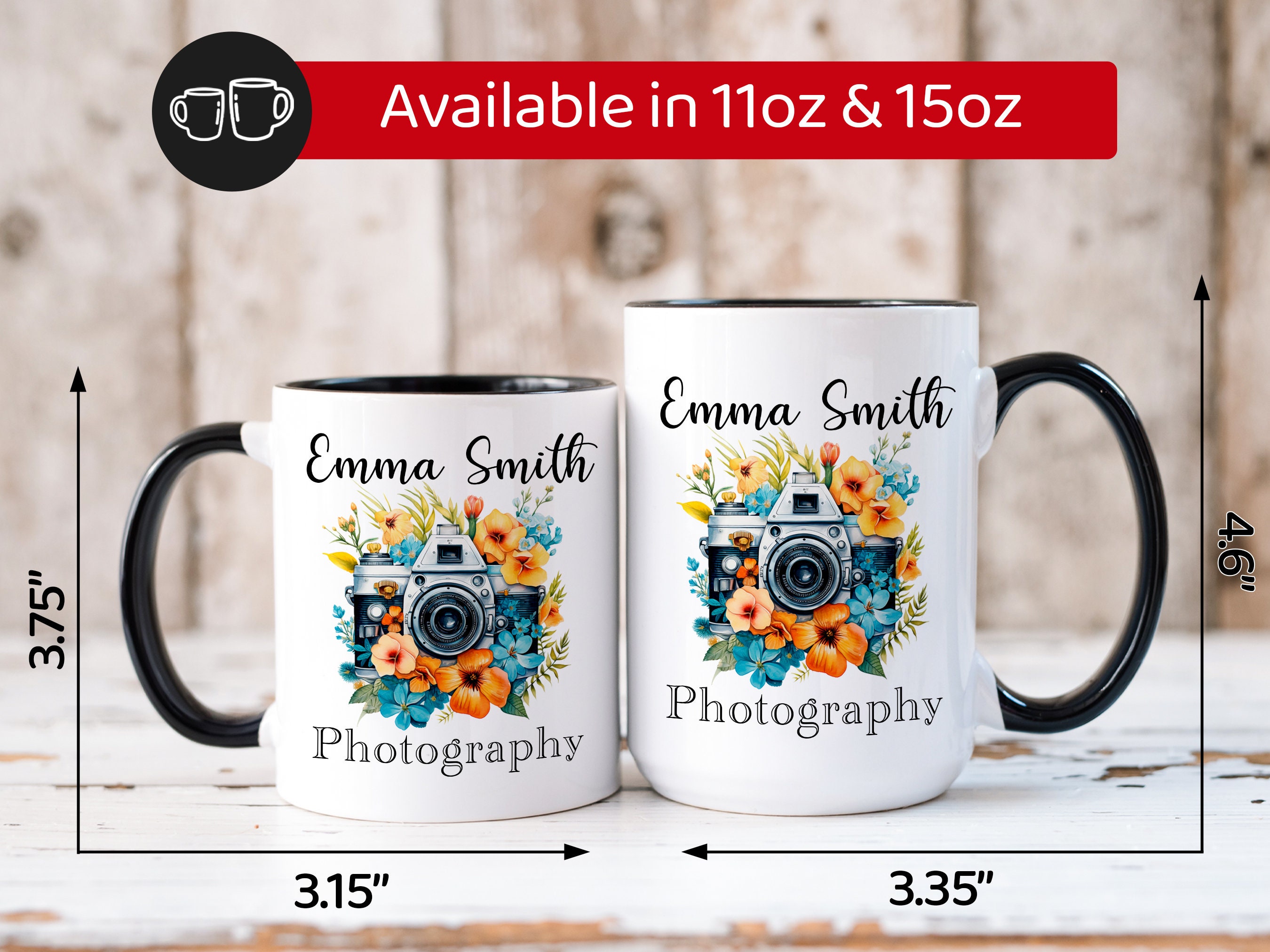 Photography Mug, Custom Name Photographer Mug, Wedding Photographer Mug ...
