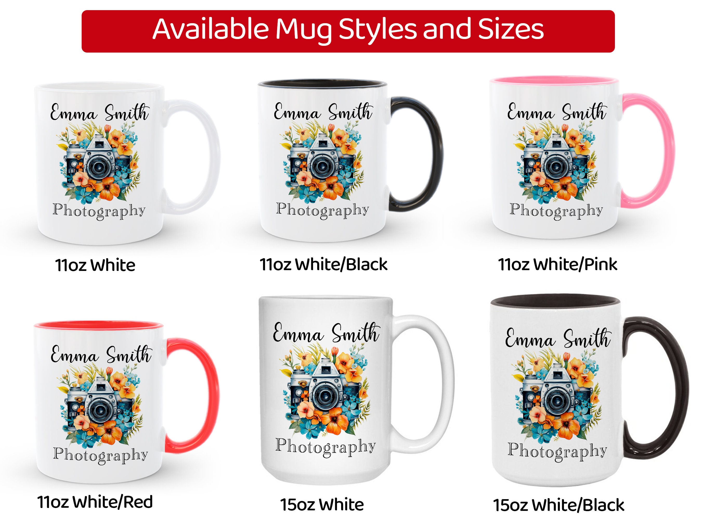 Photography Mug, Custom Name Photographer Mug, Wedding Photographer Mug ...