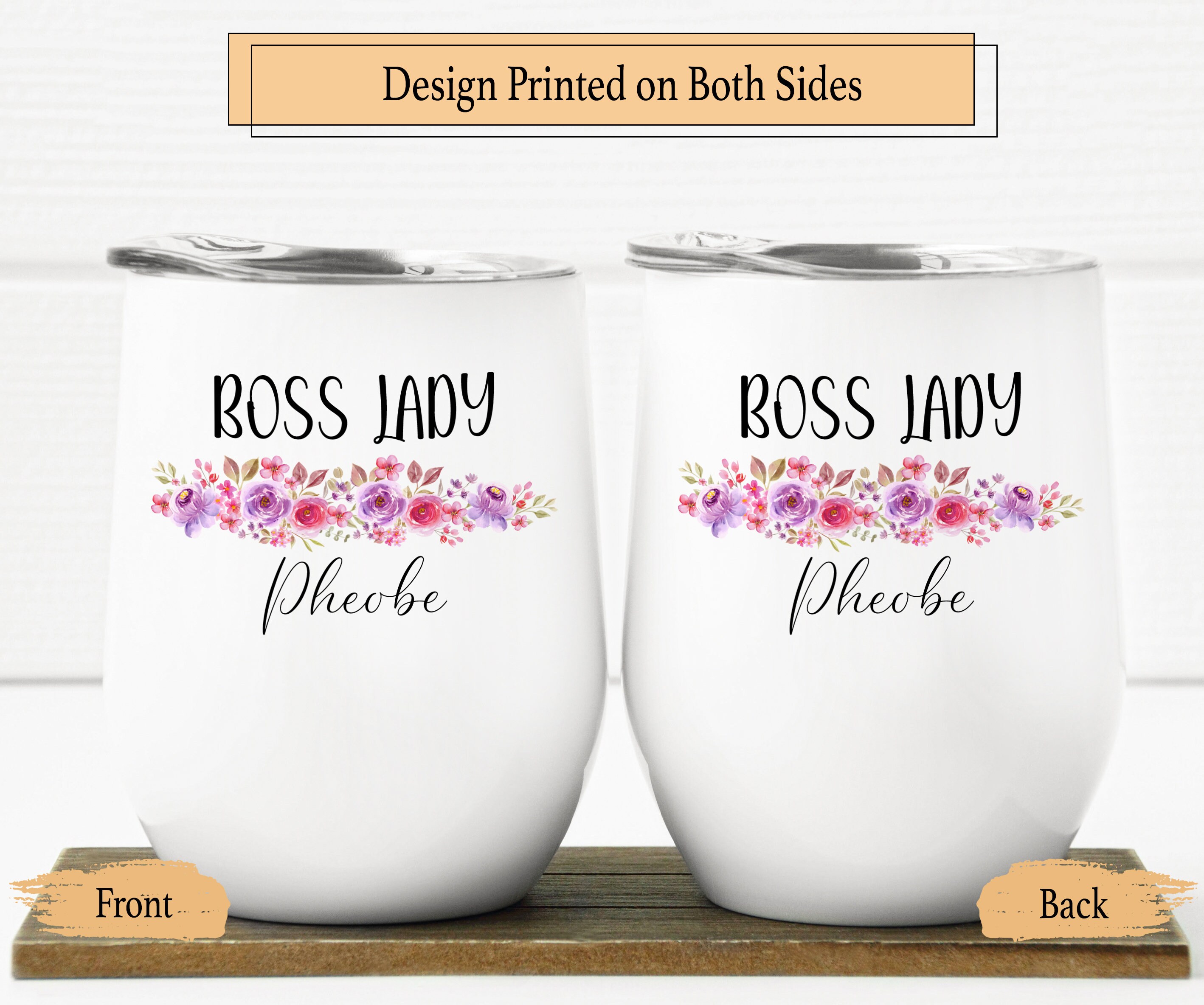 Personalized Boss Lady Wine Tumbler Custom Boss Lady Mug for - Etsy