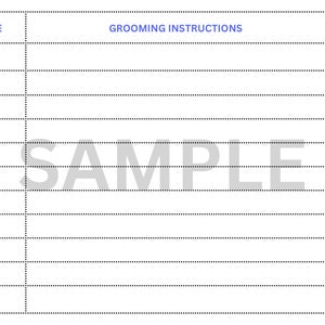 Dog Grooming Record Card PDF Client Digital Download Template A4 A5 ...