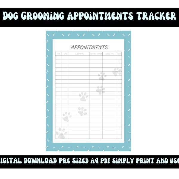 Dog Grooming Appointment Book - Etsy