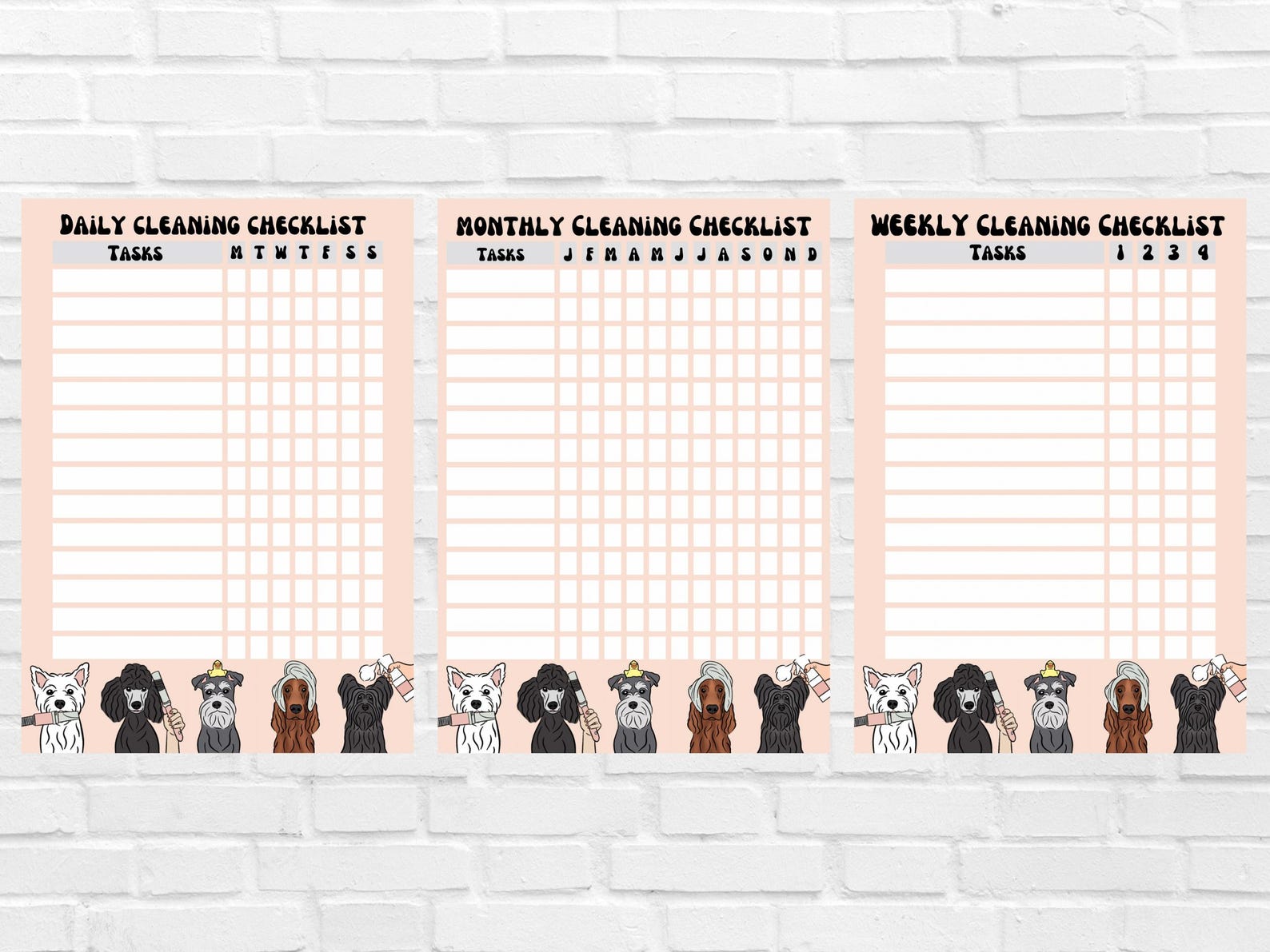Dog Grooming Cleaning Checklist / Printable PDF / Daily Weekly Monthly ...