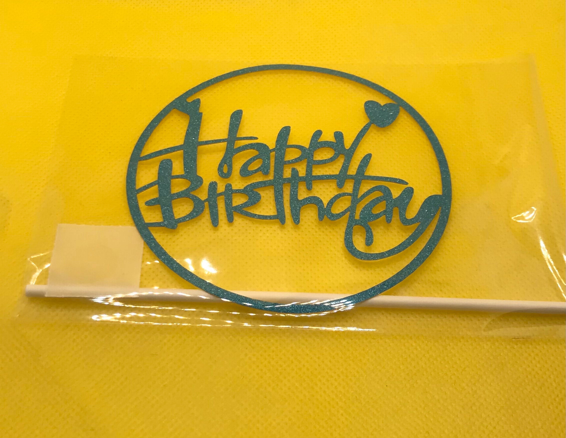 Happy Birthday Circle Cake Toppers - Etsy