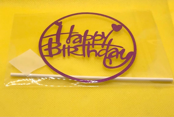 Happy Birthday Circle Cake Toppers | Etsy