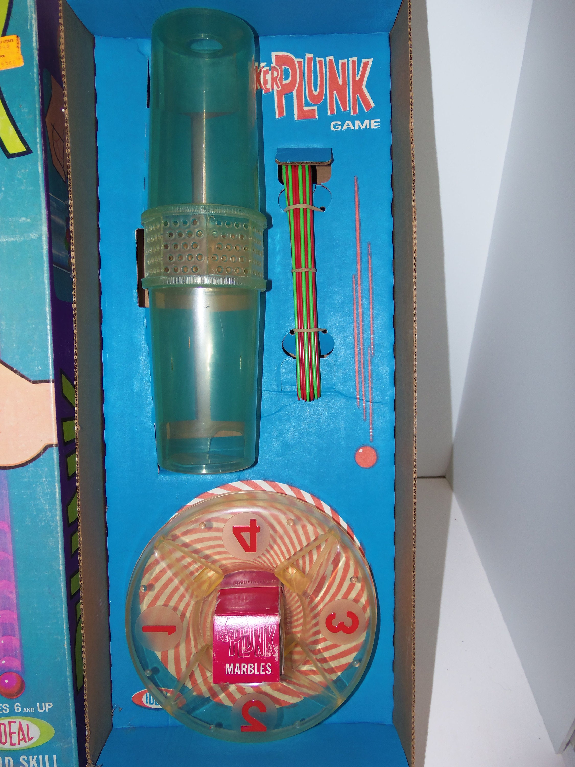 Vintage 1967 Ideal Kerplunk Game Cats Eye Marbles COMPLETE in Original ...