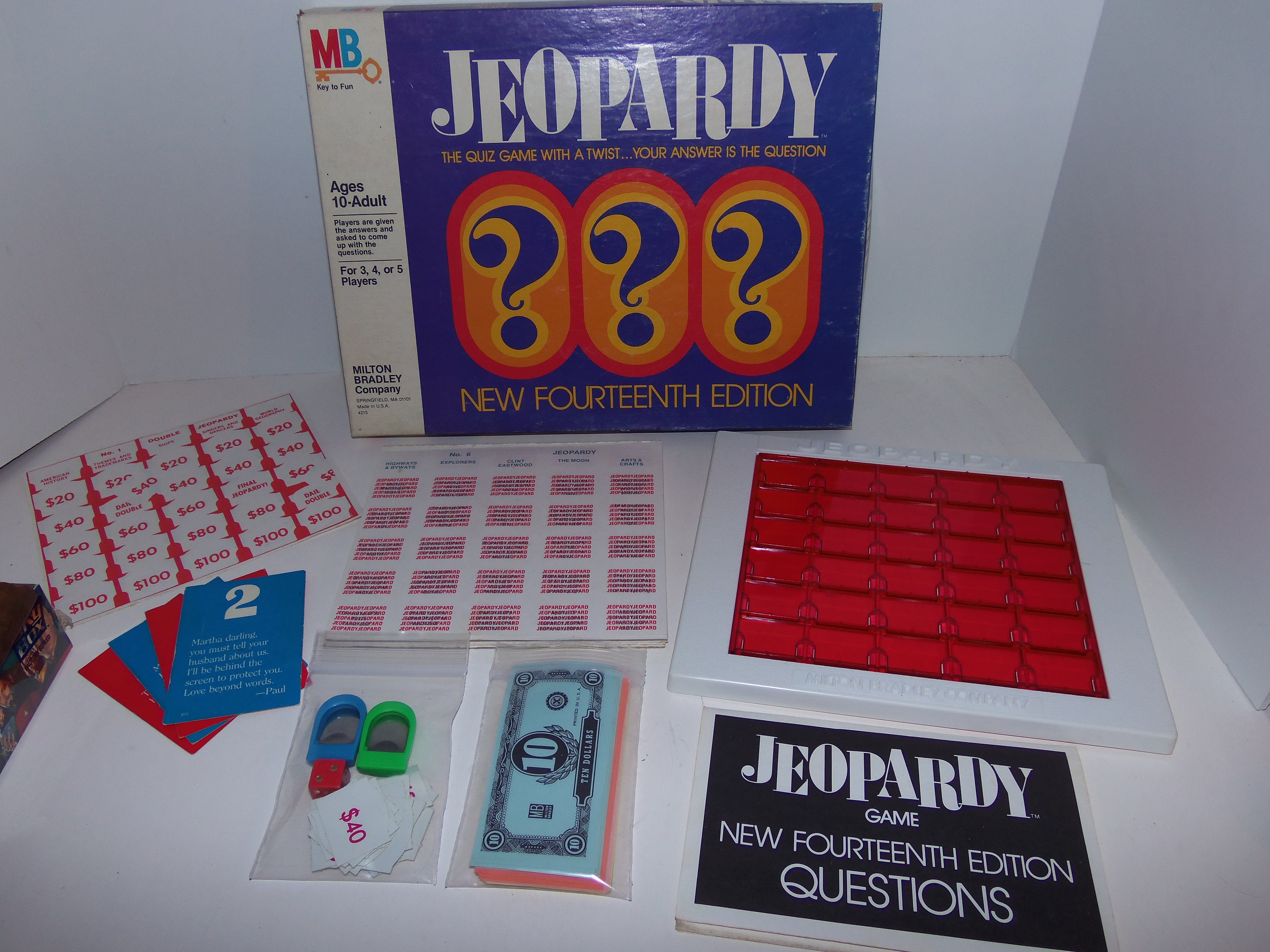 Vintage 1982 Jeopardy Board Game 14th Edition by Milton Bradley - Etsy