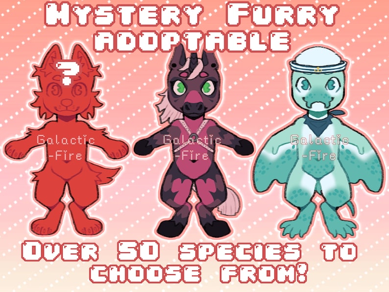 MYSTERY Furry Adoptables Custom Furry Character Design 50 Species - Etsy
