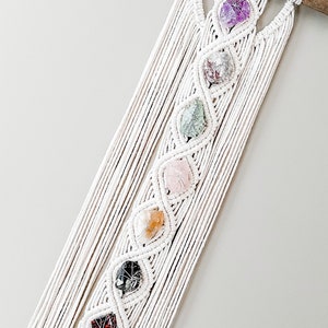 Chakra Macrame Wall Hanging Crystal Wall Hanging Chakrame Crystal Decor ...
