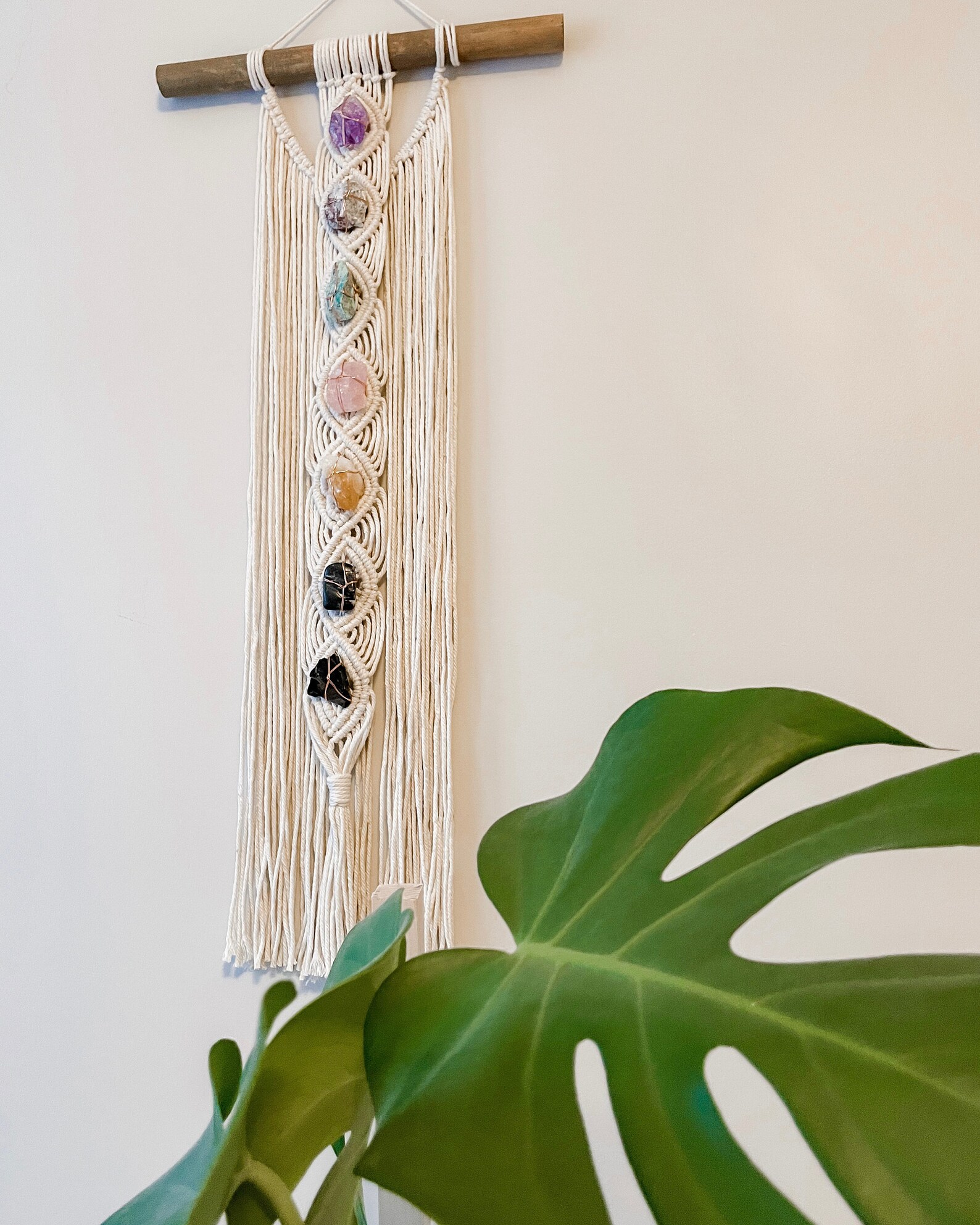 Chakra Macrame Wall Hanging Crystal Wall Hanging Chakrame - Etsy