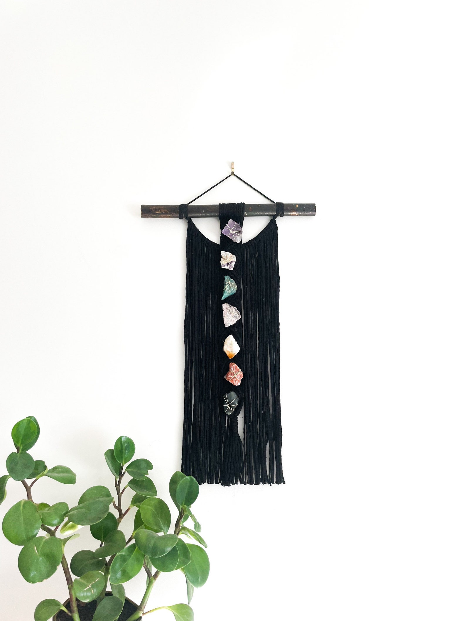 Chakra Macrame Wall Hanging Crystal Wall Hanging Chakrame - Etsy