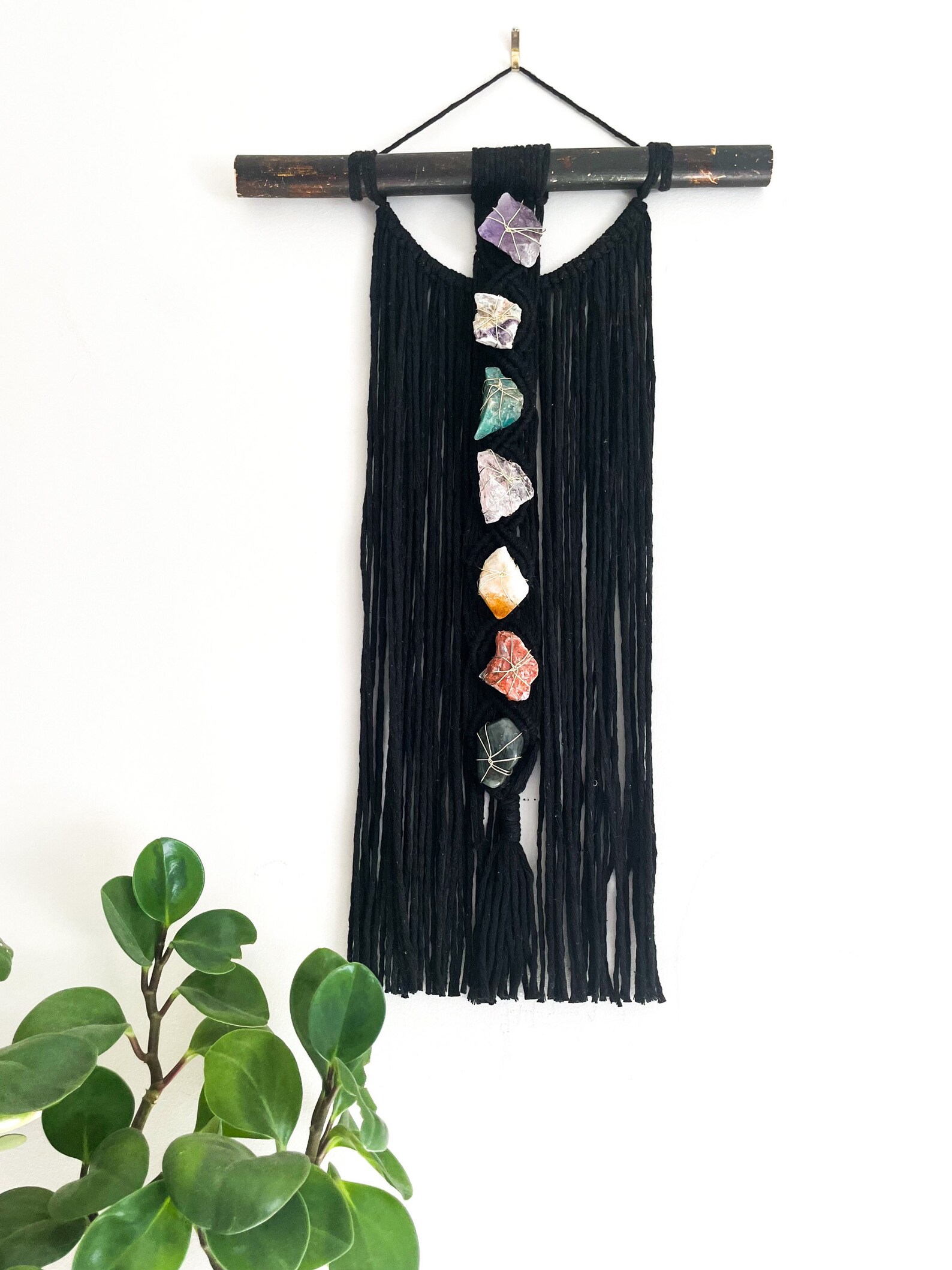 Chakra Macrame Wall Hanging Crystal Wall Hanging Chakrame - Etsy