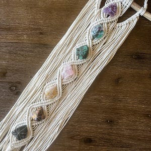 Chakra Macrame Wall Hanging | Crystal Wall Hanging | Chakrame | Crystal ...