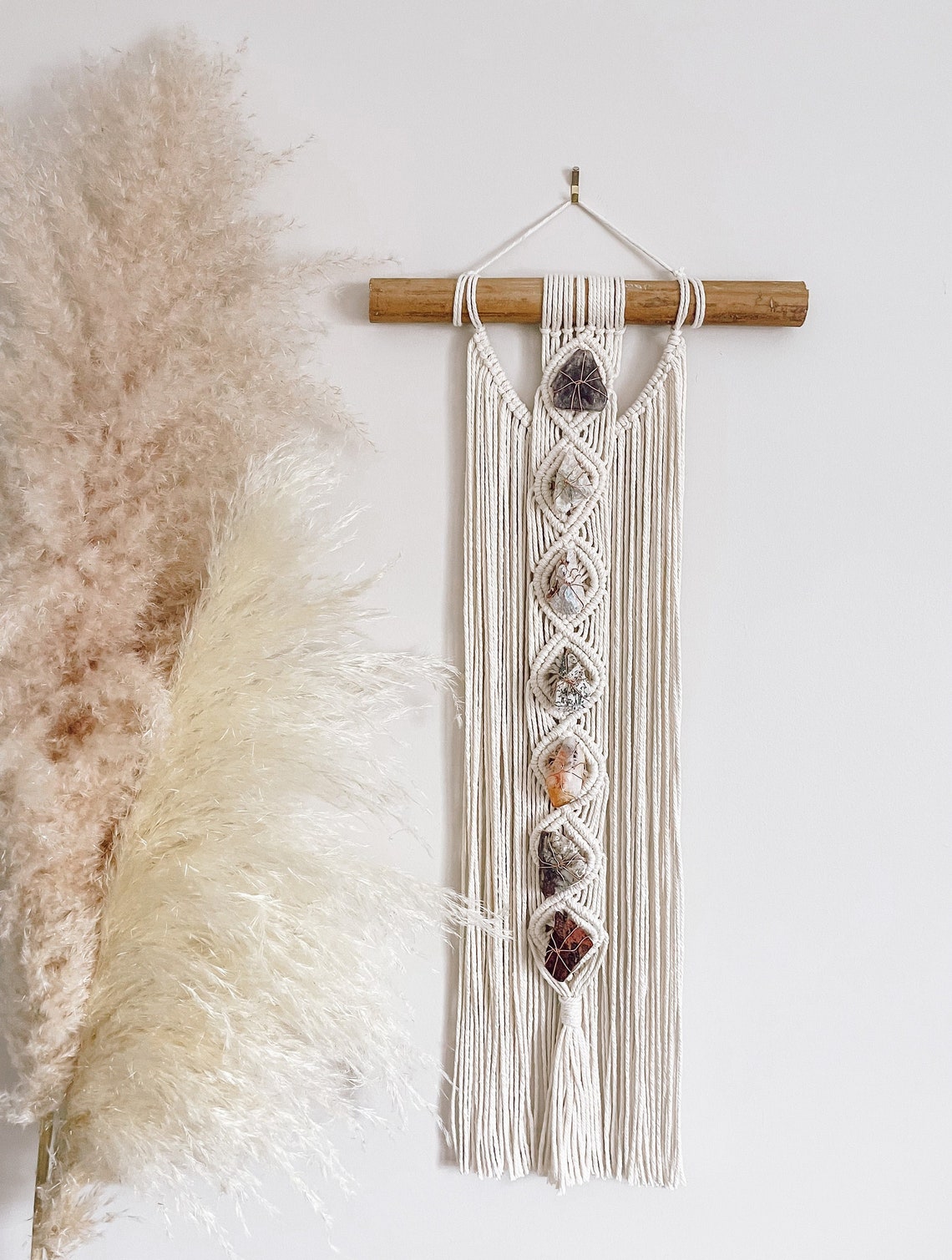 Chakra Macrame Wall Hanging Crystal Wall Hanging Chakrame - Etsy Canada