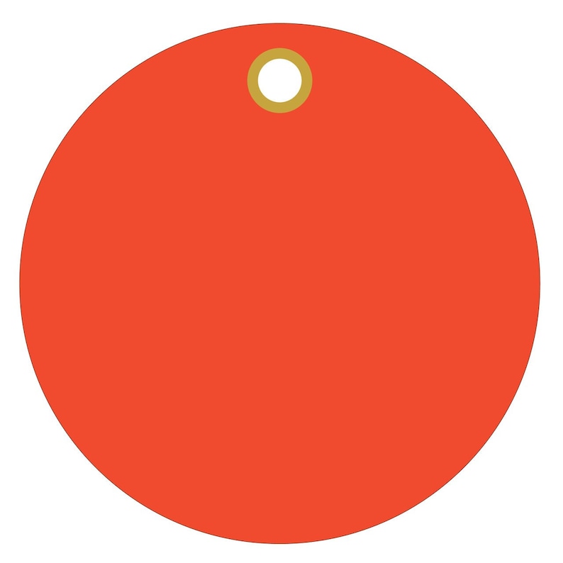 Fluorescent Orange/red Plastic 3" Circle Tags Metal Eyelet 100/order ...