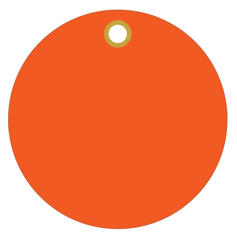 Orange Plastic 3" Circle Tags Metal Eyelet 100/order (15pt Plastic) - Etsy