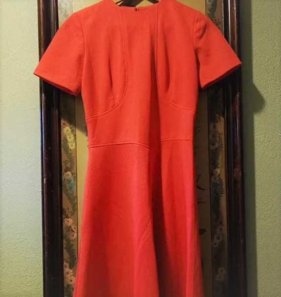 VINTAGE Red-Orange Dress - Gem