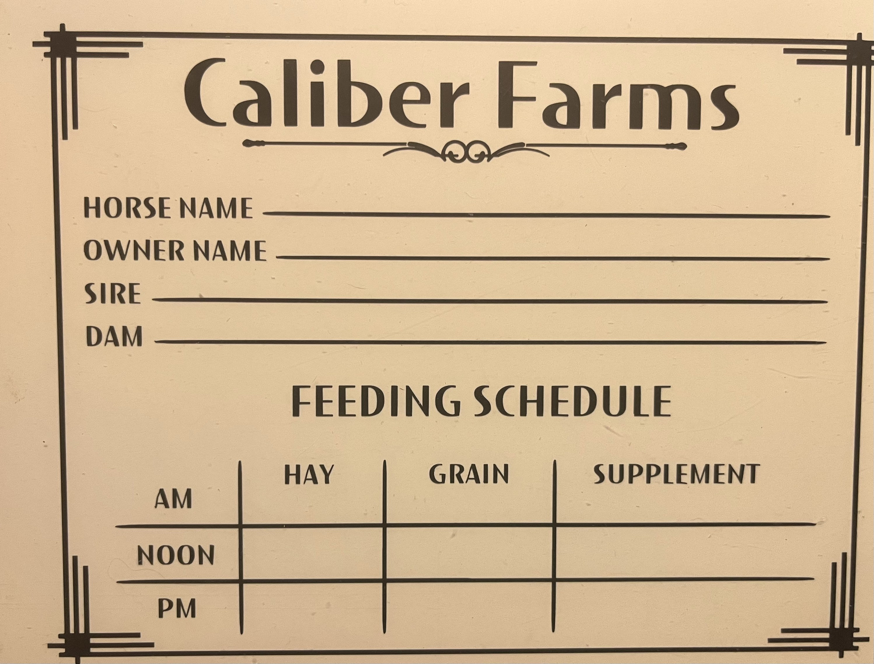 Custom Horse Stall Feed Sign - Etsy