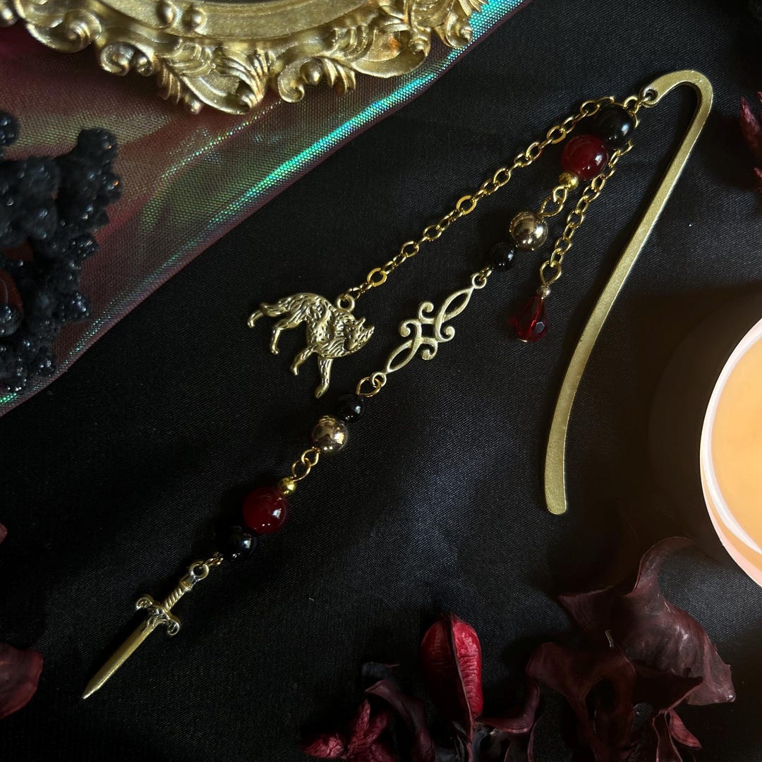 The Crimson Fang Bookmark, Fantasy, Blood, Dagger, Gold, Ash, Booktok ...