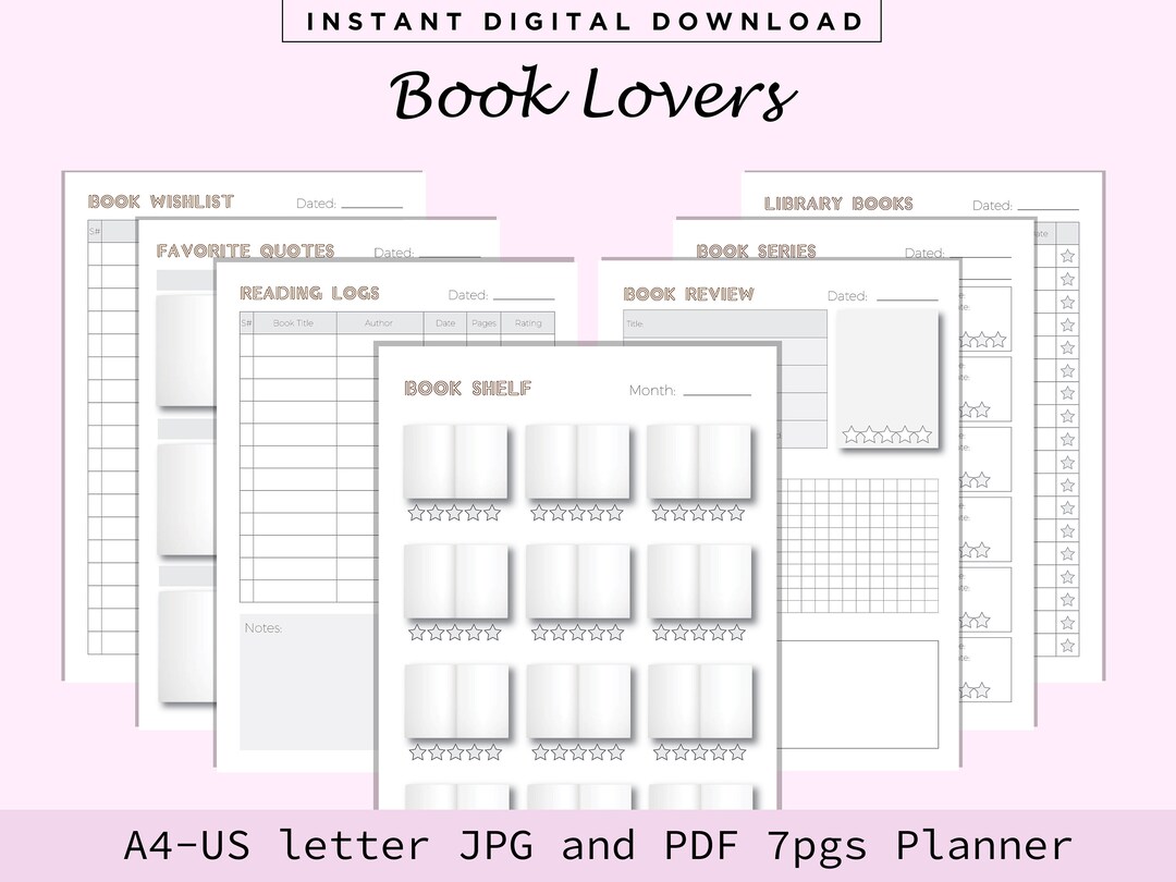 Printable Reading Tracker, Reading Log, Reading Journal, Bookshelf ...
