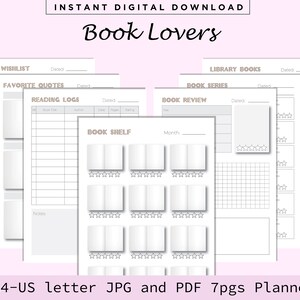 Printable Reading Tracker, Reading Log, Reading Journal, Bookshelf ...