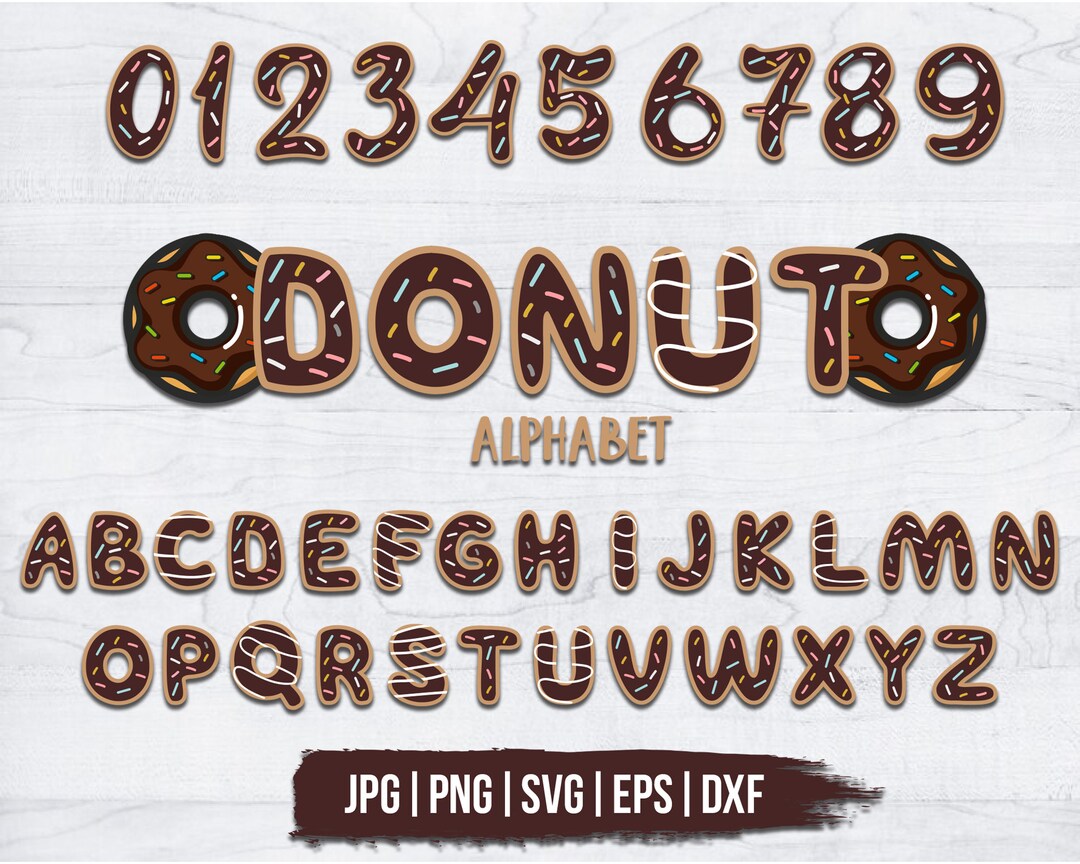 Donut Font svg Donuts Alphabet Donut svg fuente para niños - Etsy España