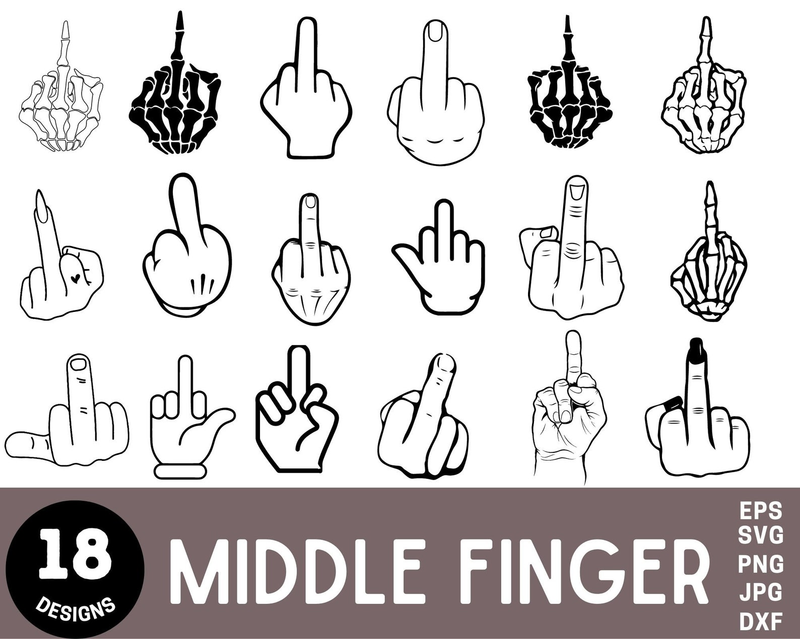 Middle Finger Svgmiddle Finger Cricut Middle Finger Etsy