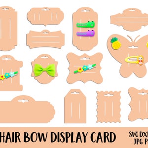 Bow Card Template SVG, Hair Clip Display Card Svg, Hair How Holder, Bow ...