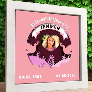 3D Memorial Shadowbox Svg, Customizable Memorial Shadow Box Svg ...