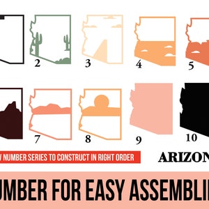 Arizona State SVG, 3d Arizona Svg, Shadowbox Svg, Nature Svg, Layered ...